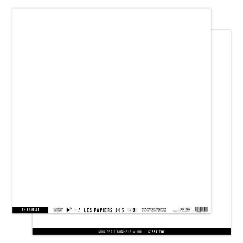 Papier uni N°9 Blanc Pur
